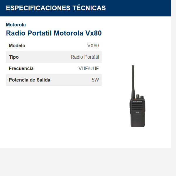 Radio Portatil Motorola Vx80